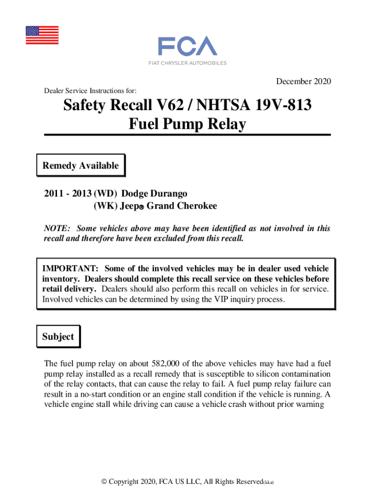 Fillable Online v62 nhtsa 19v 813 Fax Email Print - pdfFiller