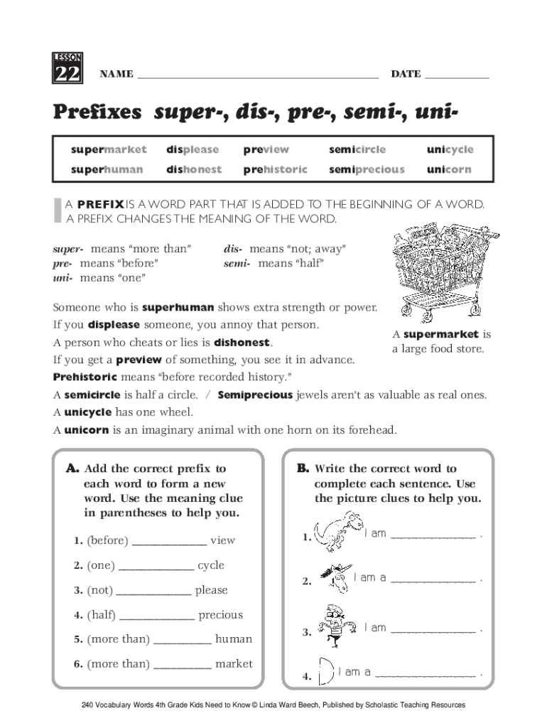 Fillable Online Prefix Dis- Sight Words, Reading, Writing, Spelling ...
