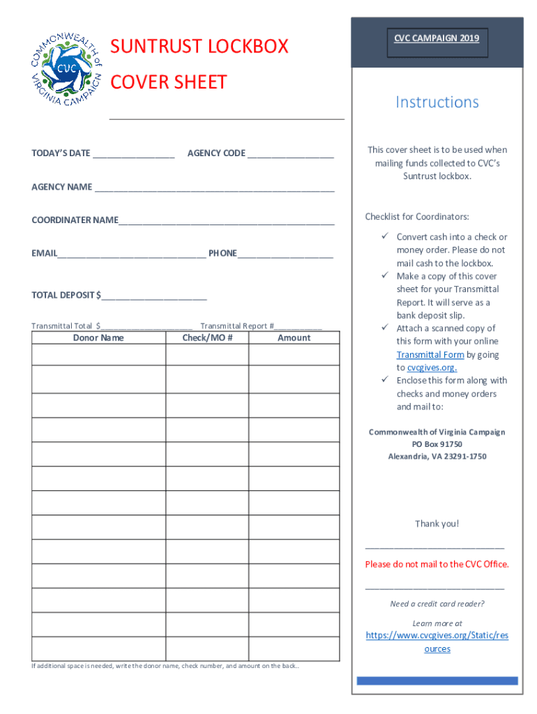 Fillable Online SUNTRUST LOCKBOX Fax Email Print - pdfFiller