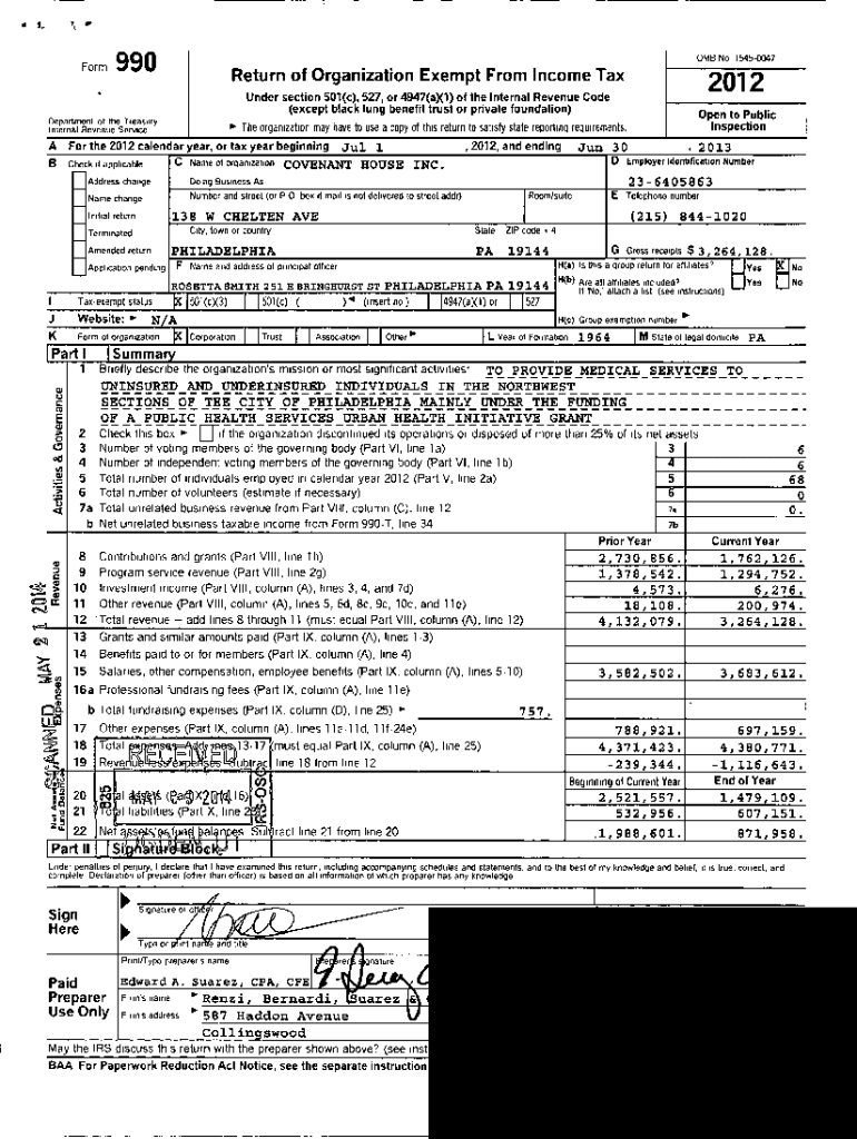 Fillable Online Under section 501(c), 527, or4947 (aX1) of the Internal ...