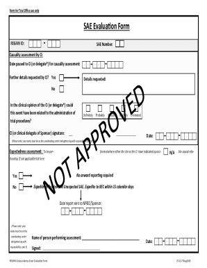Fillable Online warwick ac SAE Evaluation Form Fax Email Print - pdfFiller