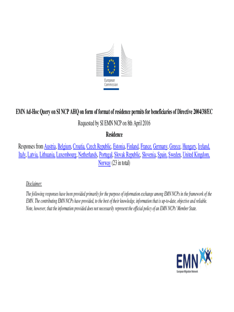 Fillable Online ec europa 1052. Form of format of residence permits for ...