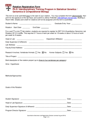 Fillable Online Lab Rotation Registration Form Fax Email Print - pdfFiller