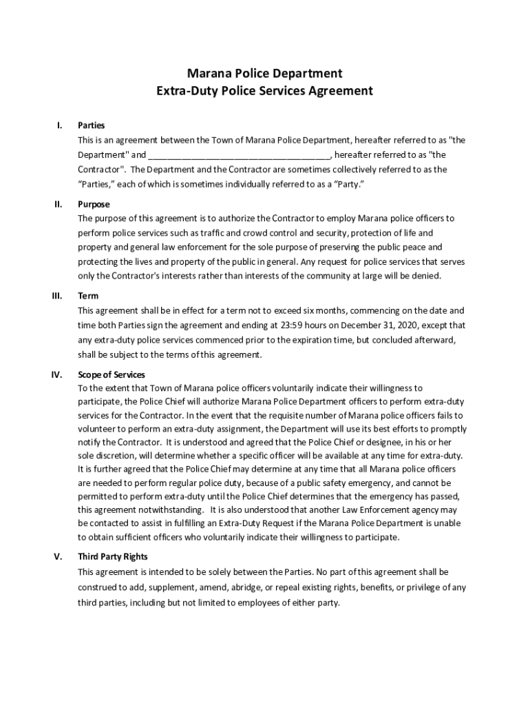 Fillable Online Get the Marana Police Department Extra-Duty Police ...