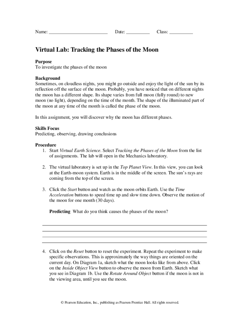 Fillable Online Virtual Lab: Tracking the Phases of the Moon Fax Email Print - pdfFiller