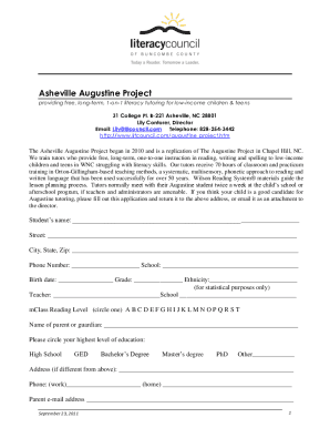 Fillable Online Fillable Online Augustine Project student referral form ... Fax Email Print ...