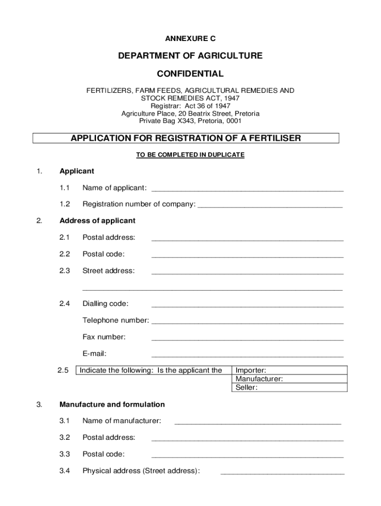 Fillable Online Agriculture Place, 20 Beatrix Street, Pretoria Fax ...