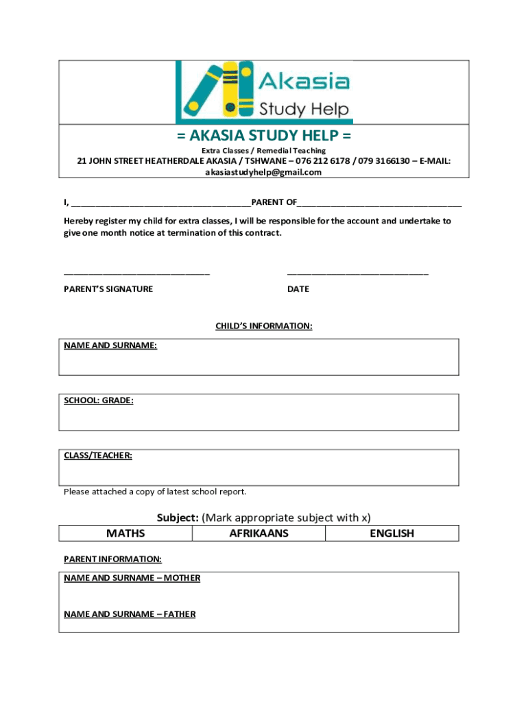 Fillable Online AKASIA STUDY HELP - ShowMe Fax Email Print - pdfFiller