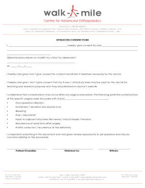 Fillable Online OPERATION CONSENT FORM Fax Email Print - pdfFiller