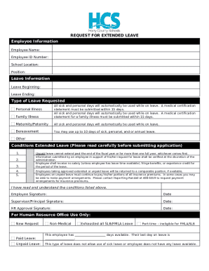 Unpaid Leave Agreement Template | pdfFiller