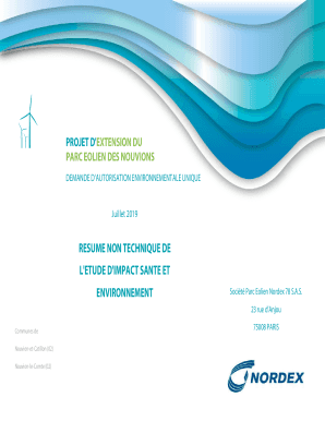 Remplissable En Ligne resume non technique de l'etude d'impact sante et ...