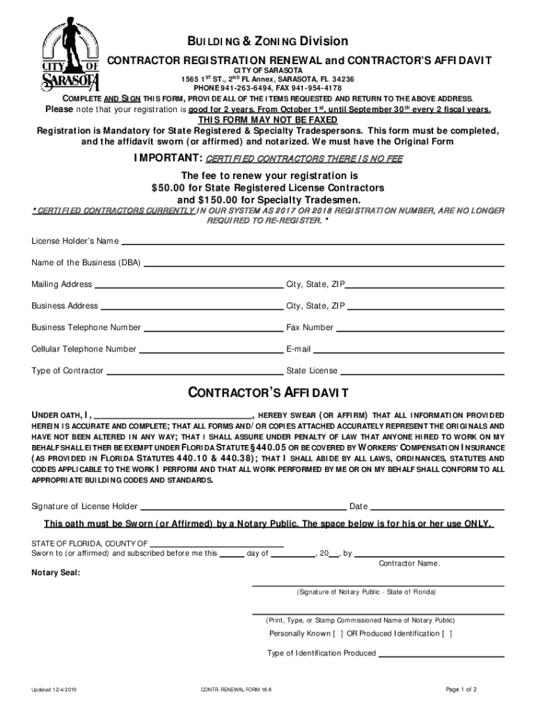 Fillable Online HOMEOWNERS CONTRACTOR REGISTRATION APPLICATION ...