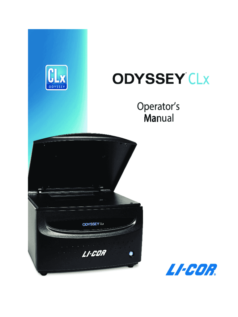 Fillable Online Odyssey CLx Operator's Manual. CLx Operator's Manual ...