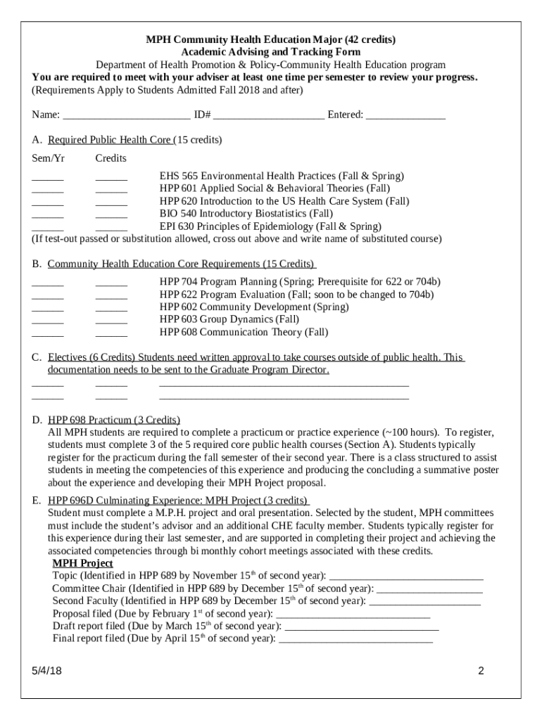 Academic Advising and Tracking Doc Template | pdfFiller