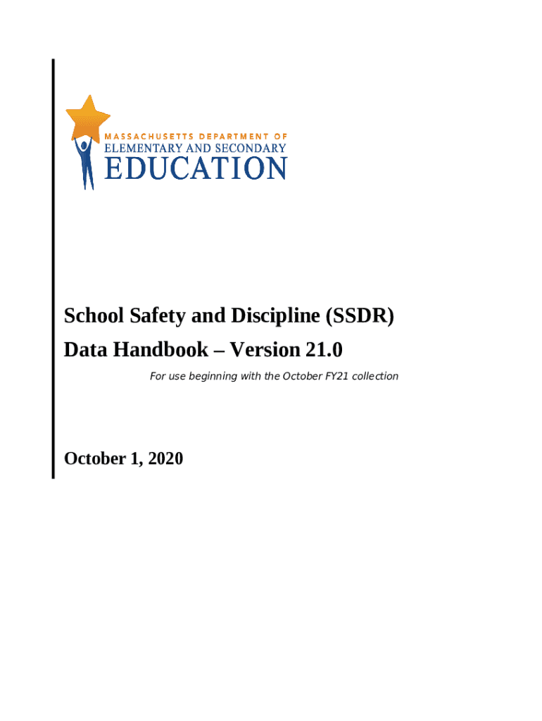 SSDR Data HandbookVersion 21.0 Doc Template | pdfFiller