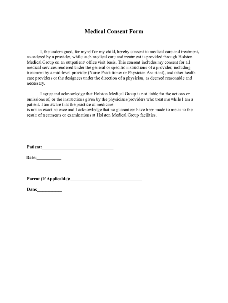 Fillable Online PDF General Patient Consent for Care Form General ...