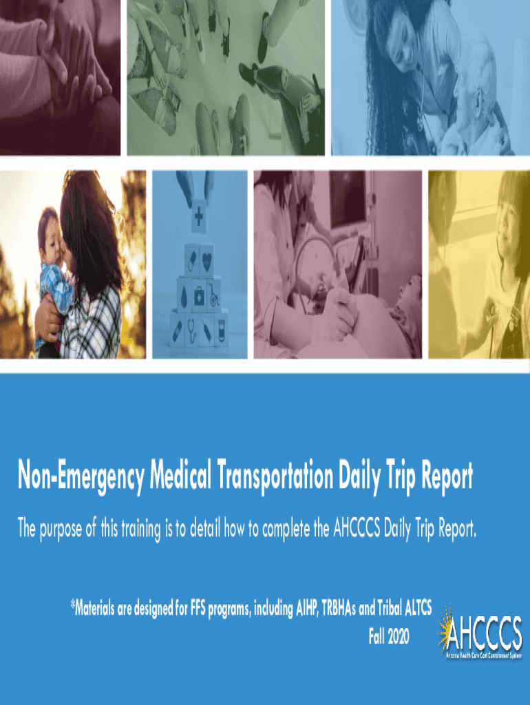 Fillable Online Non-Emergency Medical Transportation Daily Trip Report ...