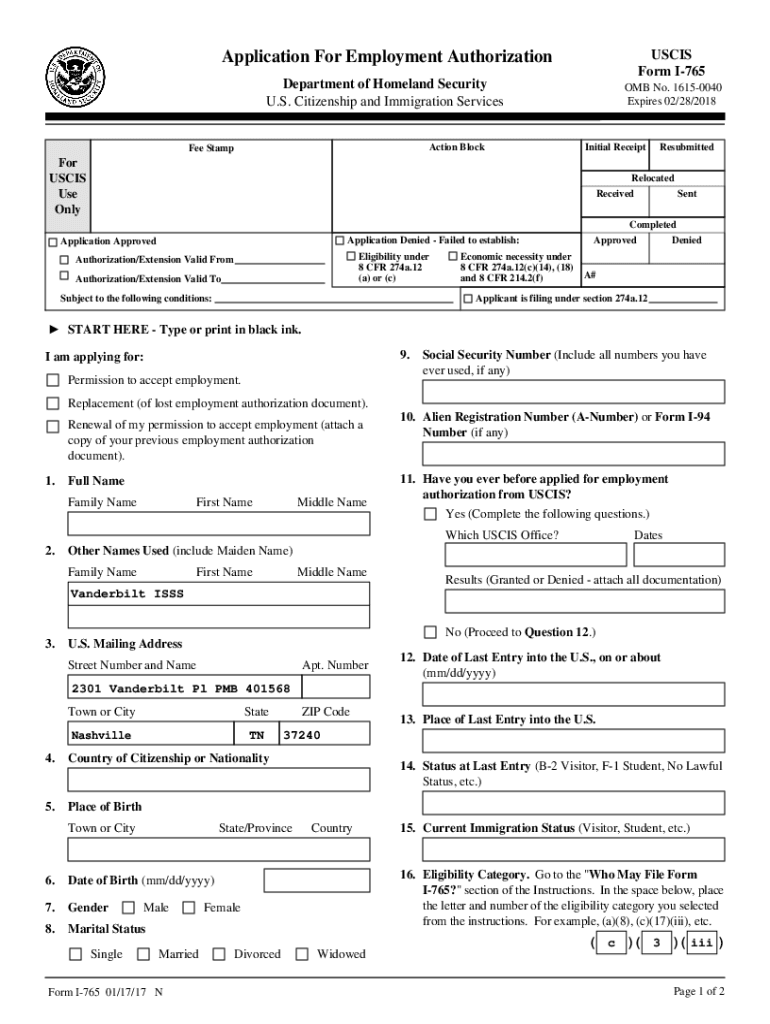 Fillable Online Application For Employment Authorization - Amazon S3 ...