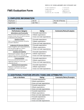 Fillable Online FWS Evaluation Form Fax Email Print - pdfFiller