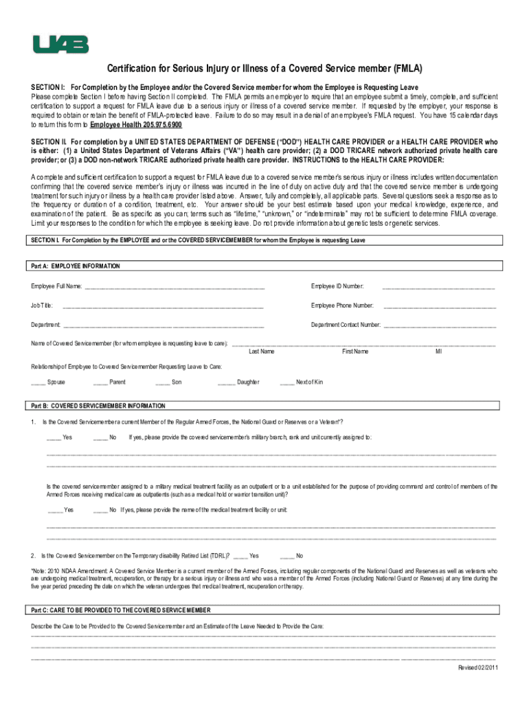 Fillable Online Medical Certification - Serious Injury of Service ...