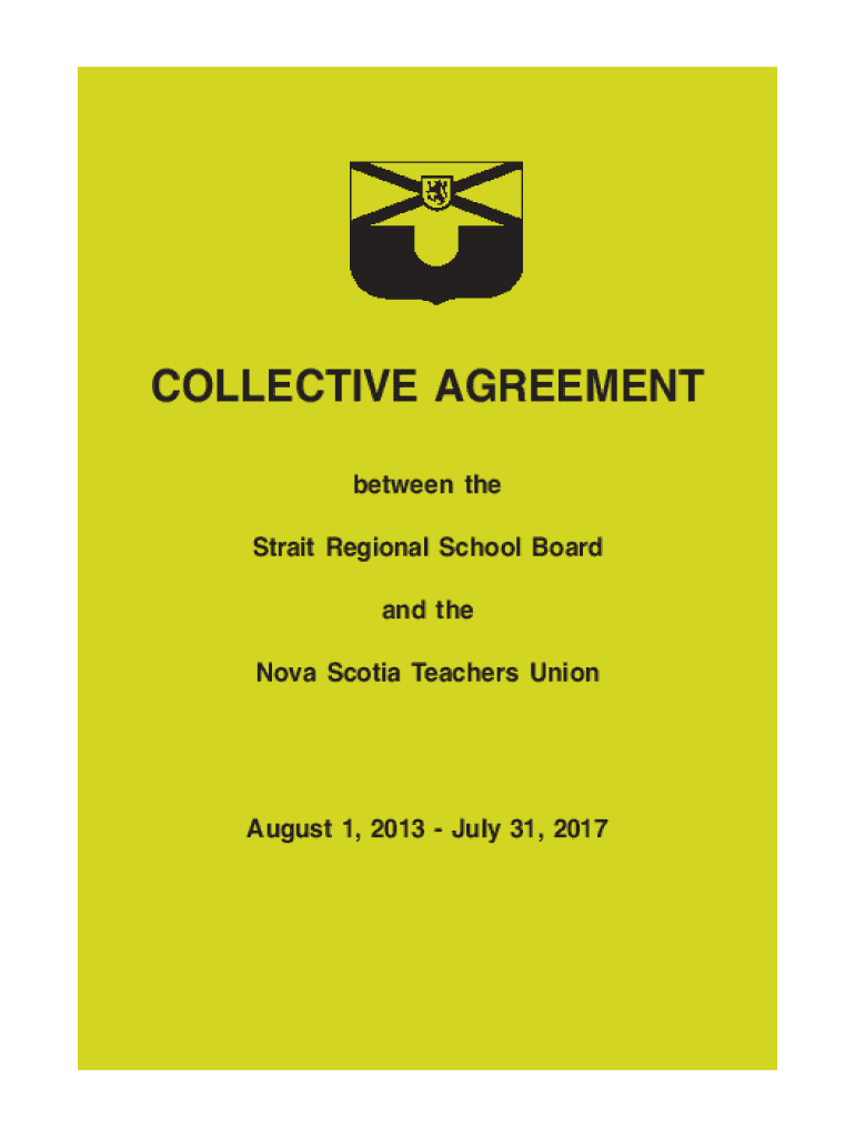 Fillable Online people stfx COLLECTIVE AGREEMENT - Strait Regional ...