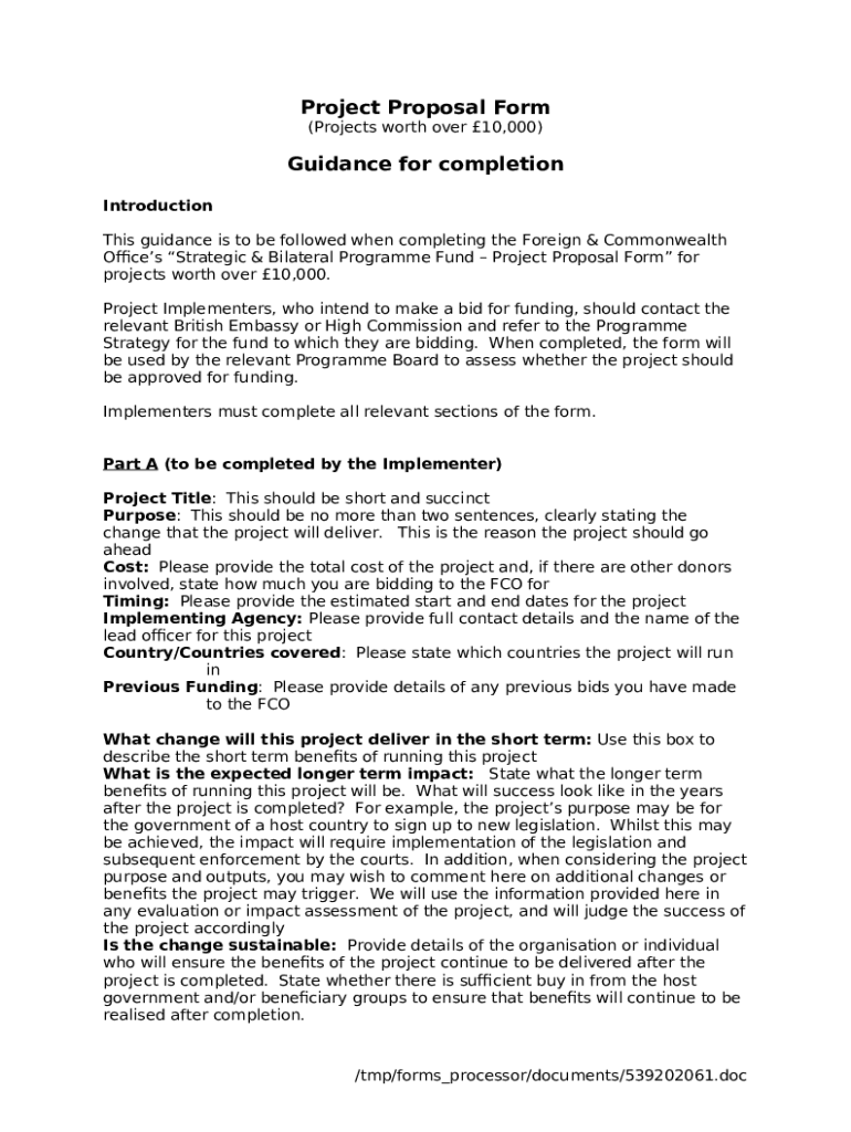 Project Proposal Guidance. Project Proposal Guidance Doc Template ...