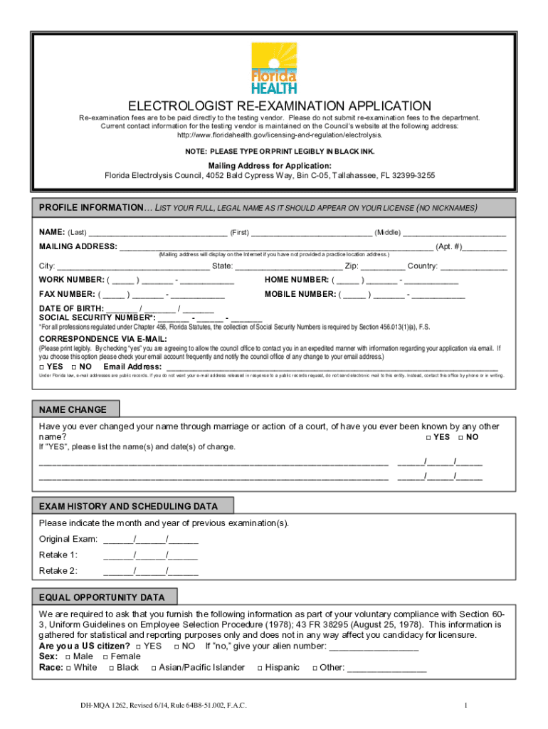 Fillable Online Fillable Online Re-examination application form Fax ...
