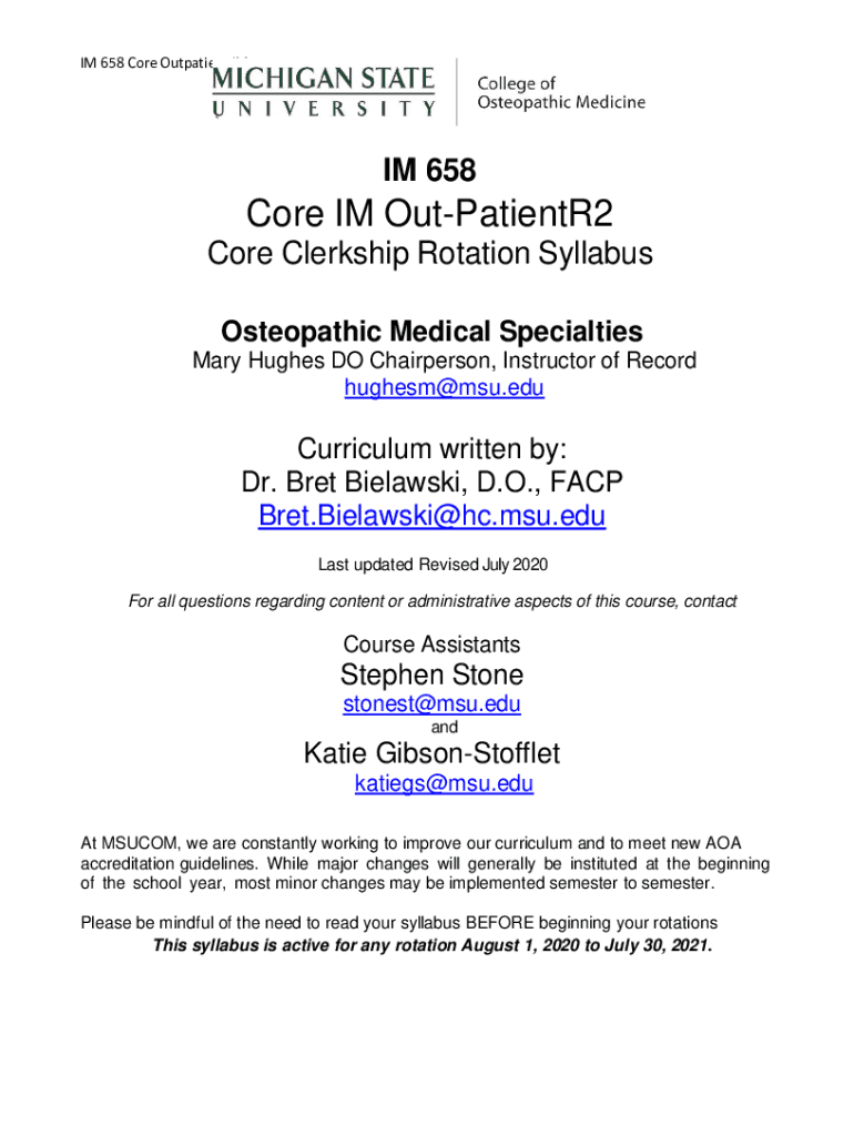 Fillable Online com msu IM 658 - MSU College of Osteopathic Medicine ...