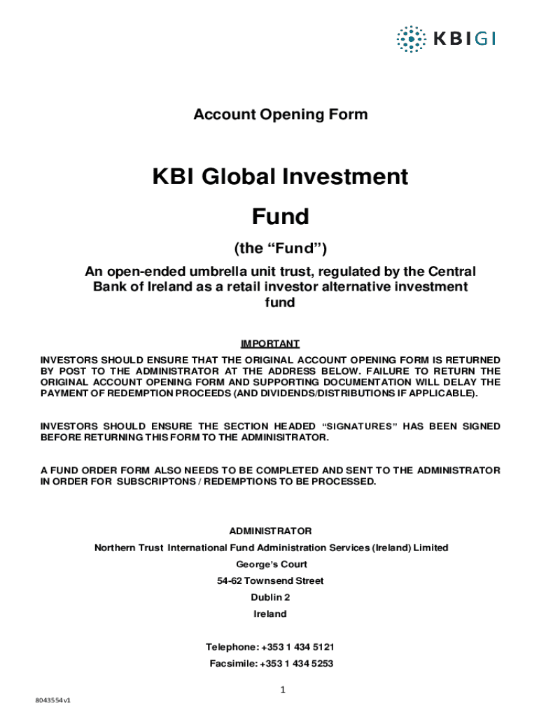 Fillable Online KBI Global Investment Fax Email Print - pdfFiller