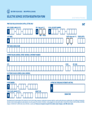 Fillable Online SSS Form 1 Registration Form - Selective Service System ...