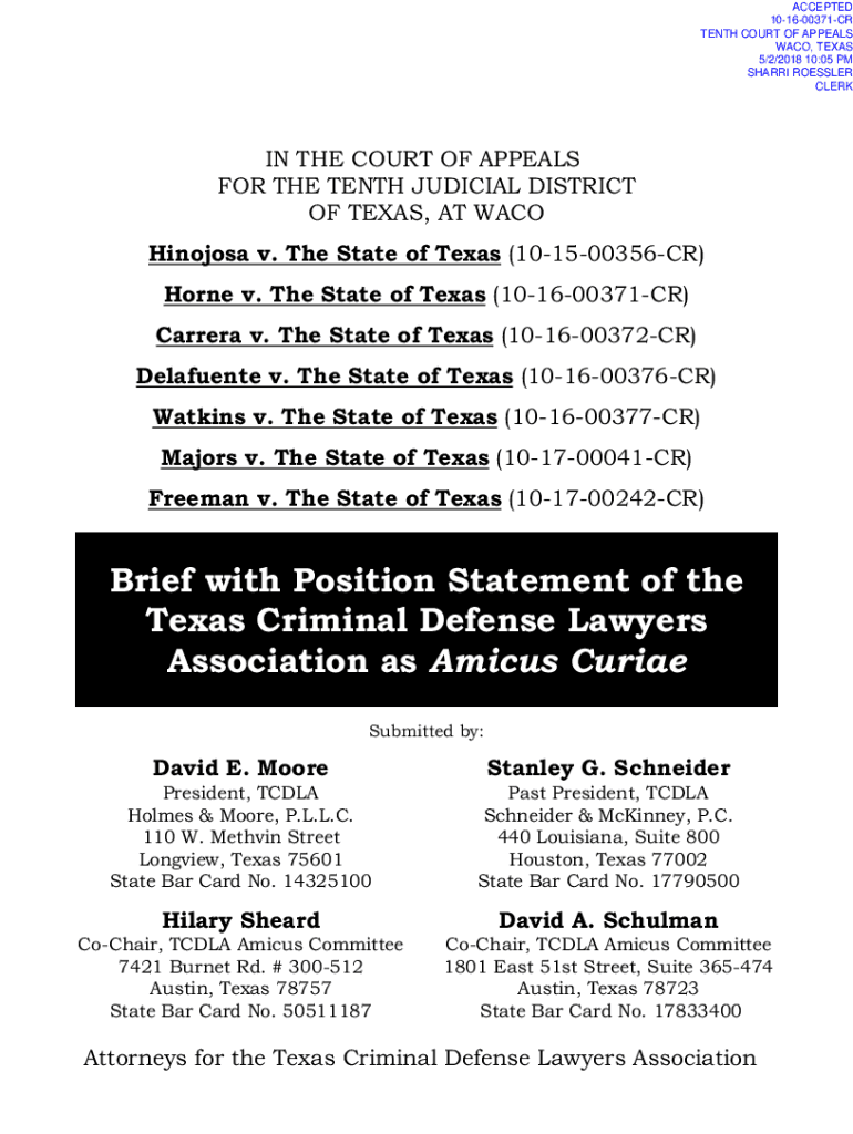 Fillable Online TCDLA Amicus Brief - Texas Criminal Defense Lawyers ...