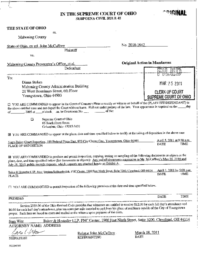 Rule 45 Subpoena Form - Fill Online, Printable, Fillable, Blank | pdfFiller