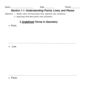 Fillable Online Section 1-1: Understanding Points, Lines, and Planes 3 ...