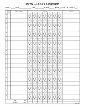Fillable Online SOFTBALL LINEUP & POSITIONING - beavercreeksoftball.com ...