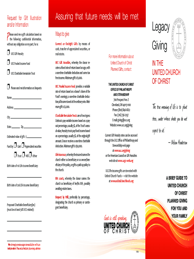 Fillable Online planned-giving brochure - UCC Files Fax Email Print ...