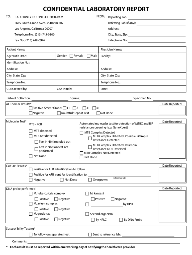 Fillable Online publichealth lacounty Confidential Morbidity Report ...