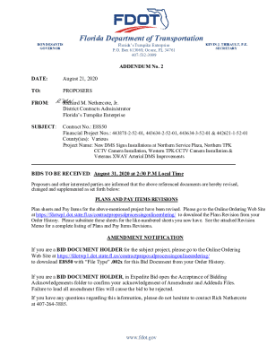 Fillable Online Florida Department of Transportation/Floridas Turnpike ...