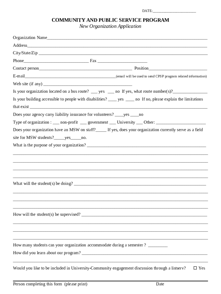 COMMUNITY AND PUBLIC SERVICE PROGRAM Doc Template PdfFiller community-and-public-service-program-doc-template-pdffiller