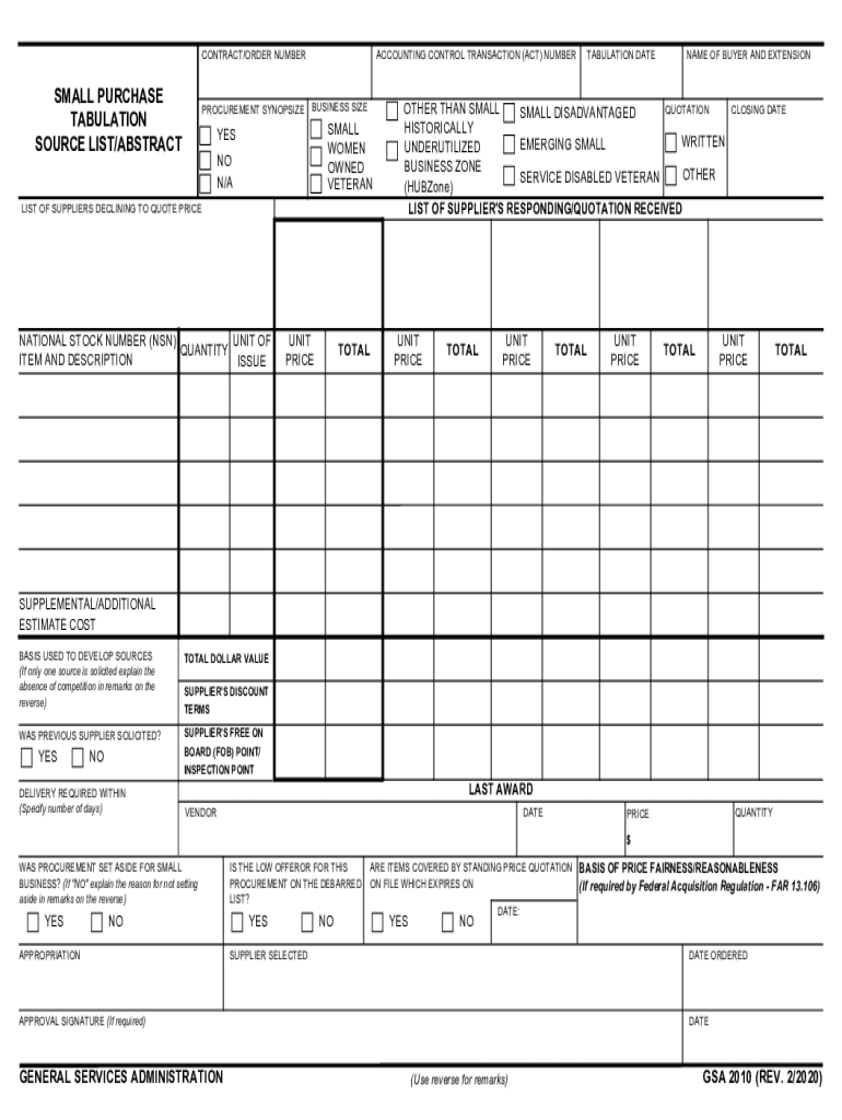 GSA 2010 2020-2022 - Fill and Sign Printable Template Online | US Legal ...