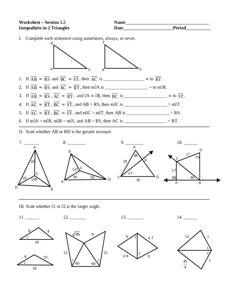 WorksheetSection 5 - Advanced Pre-Calculus Doc Template | pdfFiller