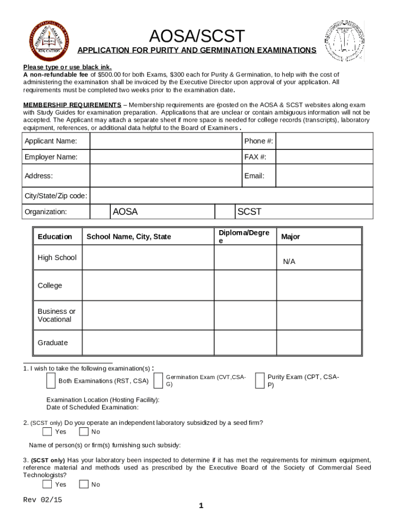 AOSA/SCST - SCSTAssociation of Official Seed Analysts Doc Template ...