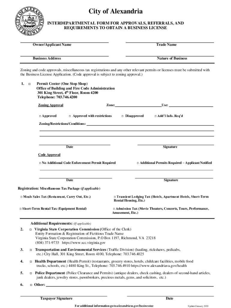 Fillable Online Get the Interdepartmental Form - City of Alexandria ... Fax Email Print - pdfFiller
