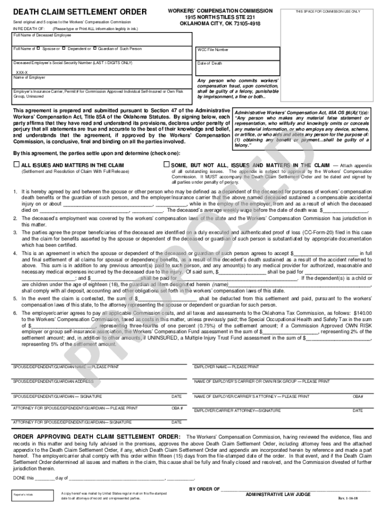 Fillable Online Send original and 5 copies to the Workers Compensation ...