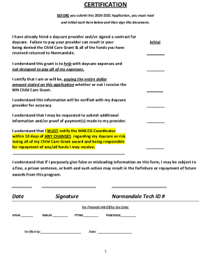 Fillable Online 2020-2021 Minnesota Child Care Grant Application ...