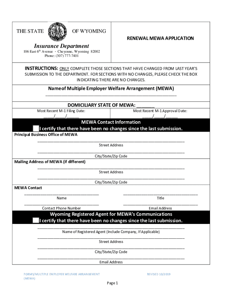 Fillable Online forms/multiple employer welfare arrangement (mewa ...