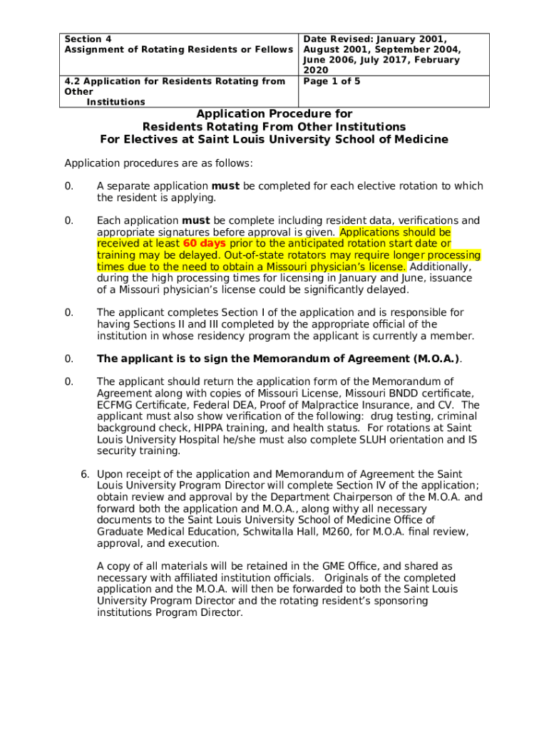 Assignment of Rotating Residents or Fellows Doc Template | pdfFiller