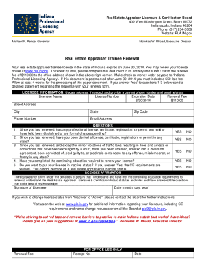 Fillable Online GENERIC Appraiser Trainee Renewal Form Fax Email Print ...