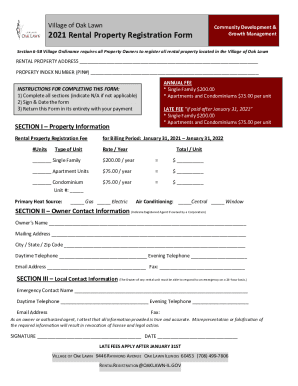 Fillable Online 2021 Rental Property Registration Form Fax Email Print ...