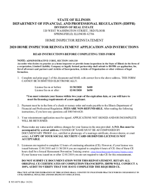 Fillable Online nursing illinois Home Inspector Duplicate Renewal Form ...