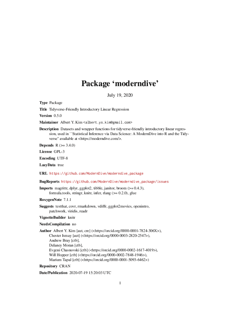 Fillable Online cran r-project Package 'moderndive ' Fax Email Print ...